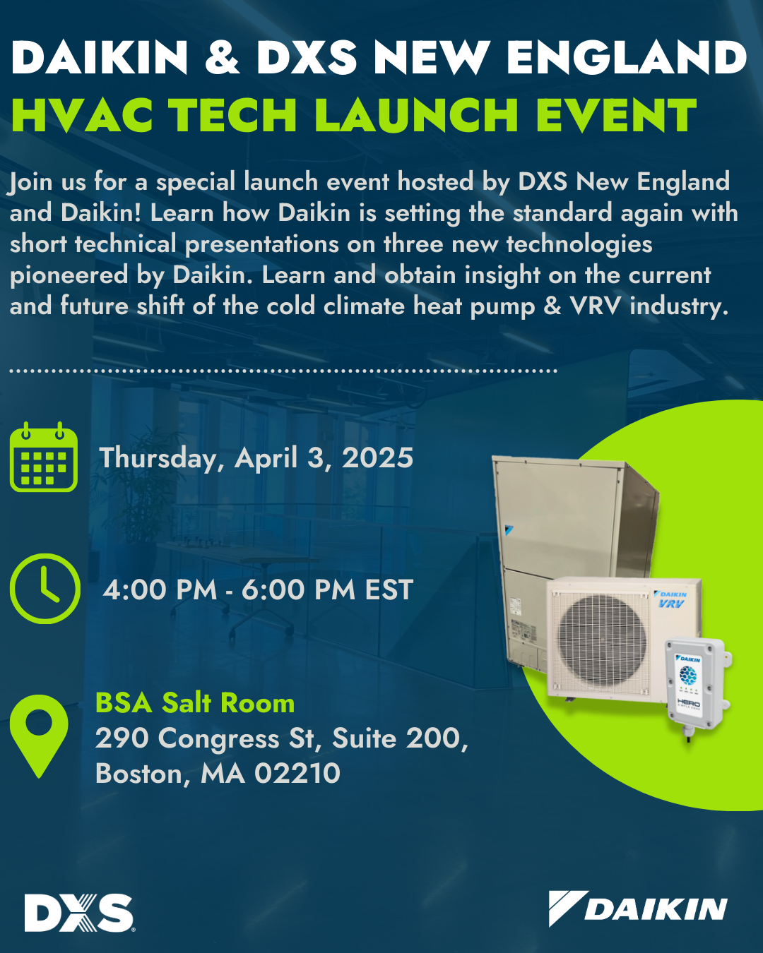 Daikin & DXS New England HVAC Tech Launch Event | NESEA