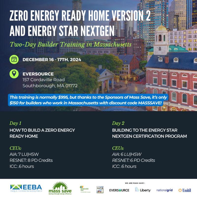 Zero Energy Ready Home v2 and ENERGY STAR NextGen Training | NESEA
